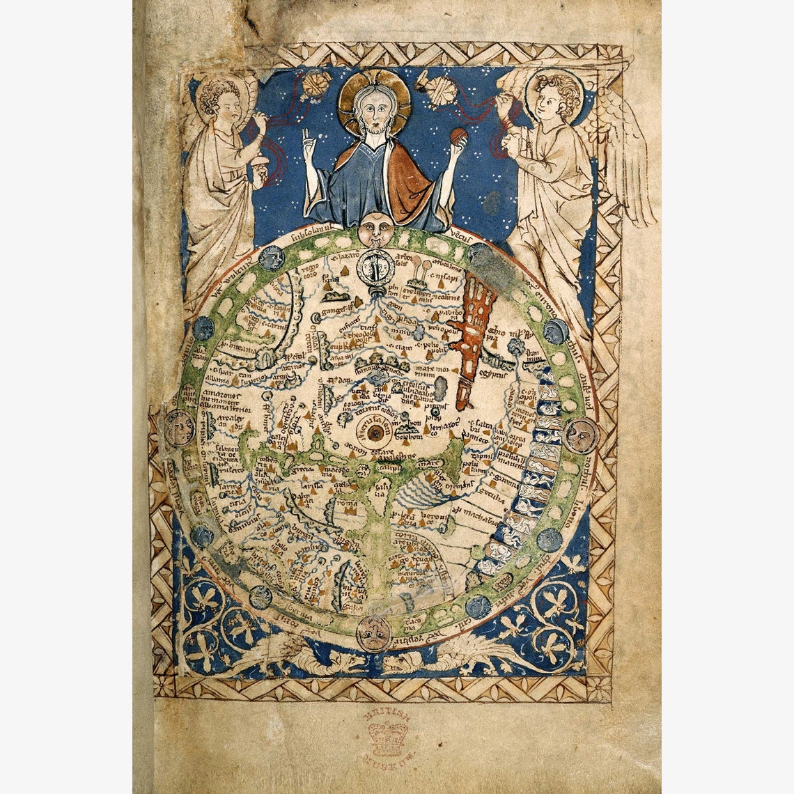 Psalter World Map Historic Cartography Antique Map Ca.1265 - Etsy