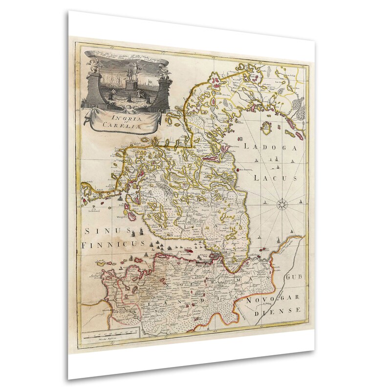 Map of Ingria and Karelia or Carelia Historic Map 1745 Teak - Etsy