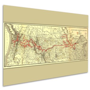 Map of Northern Pacific Railroad; Antique Map; Railroad Map; Ca.1900 ...