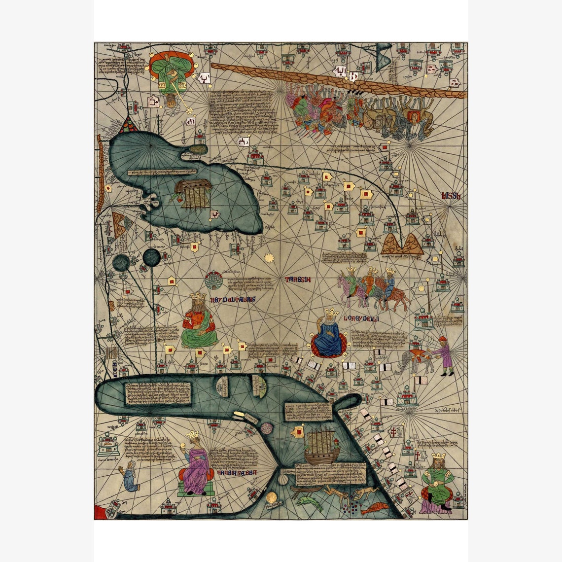 Cresques Catalan Atlas World Map 1387 Antique Map Plate 2 - Etsy