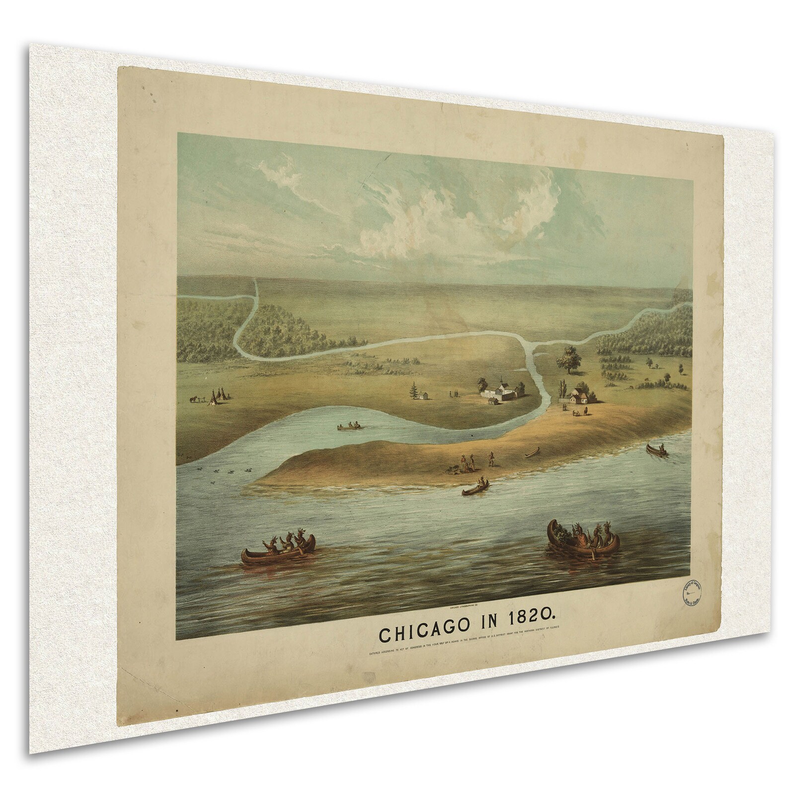Chicago in 1820 Antique Historic Illustration Custom Printed - Etsy