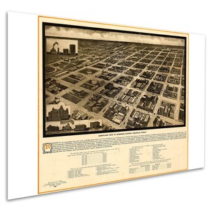 Map of Amarillo, Texas 1919; Antique Birdseye Map; Custom Printed ...
