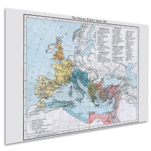 Map of Roman Empire in AD395; Antique Map - Teak Wood Magnetic Hanger ...
