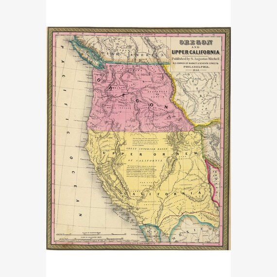 Mapa De Oregon Y California