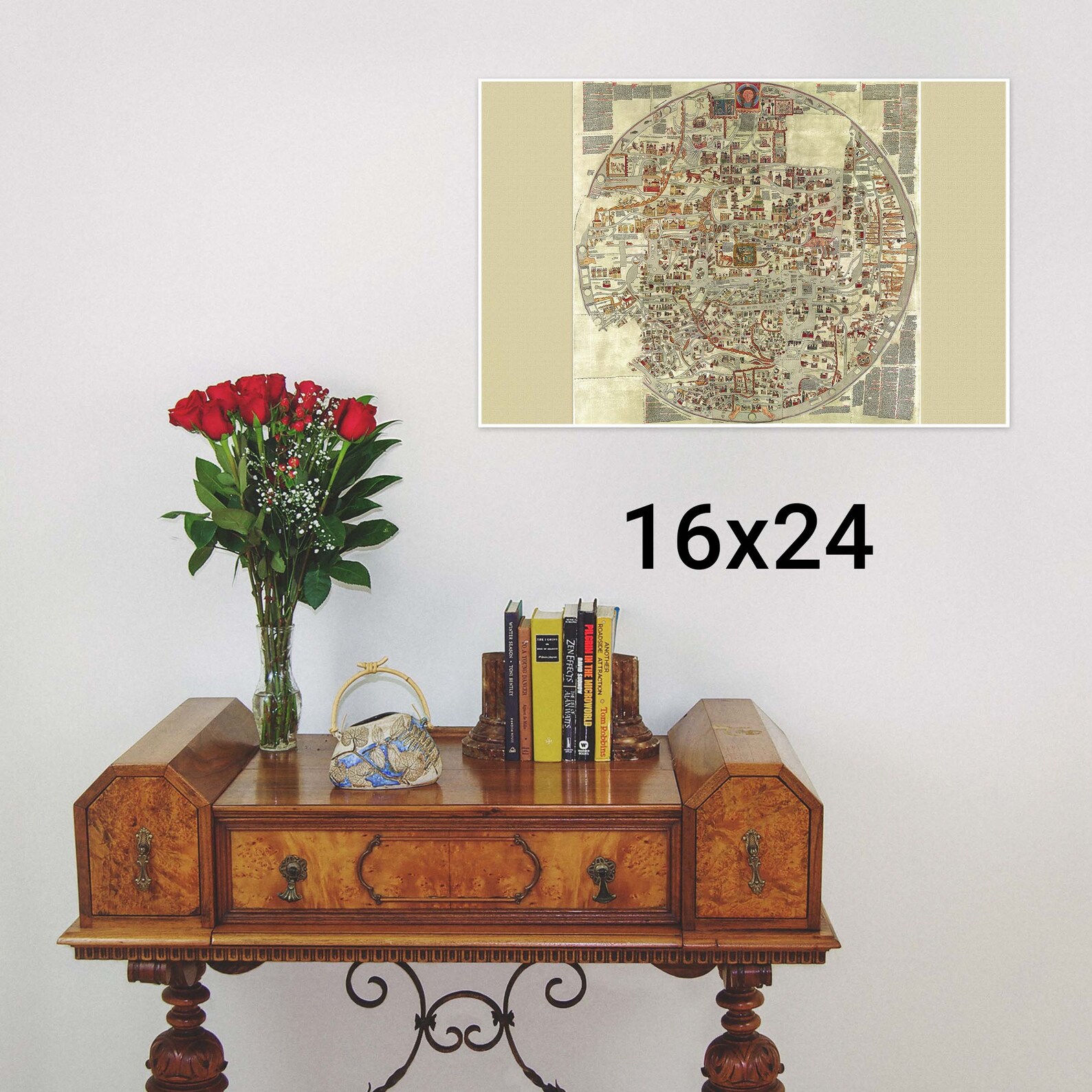 Ebstorfer Map; Mappa Mundi; Medieval World Map Ca.1235 - Teak Wood ...