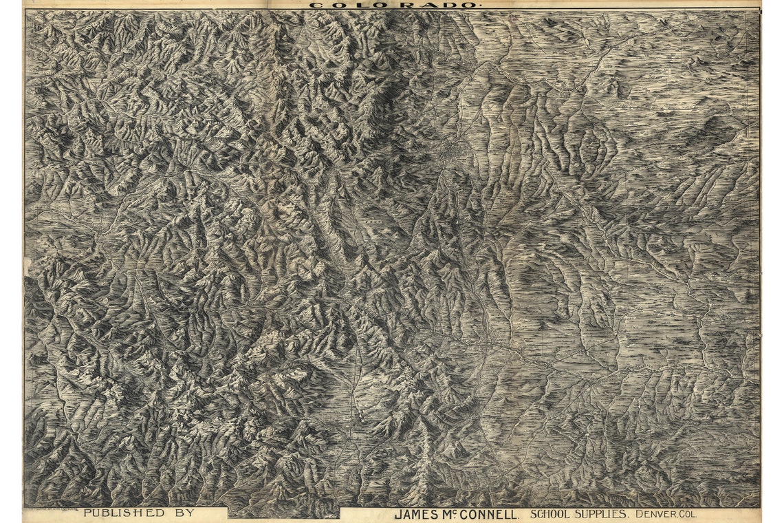 Map of Denver Colorado and Front Range by Pezolt 1894 | Etsy