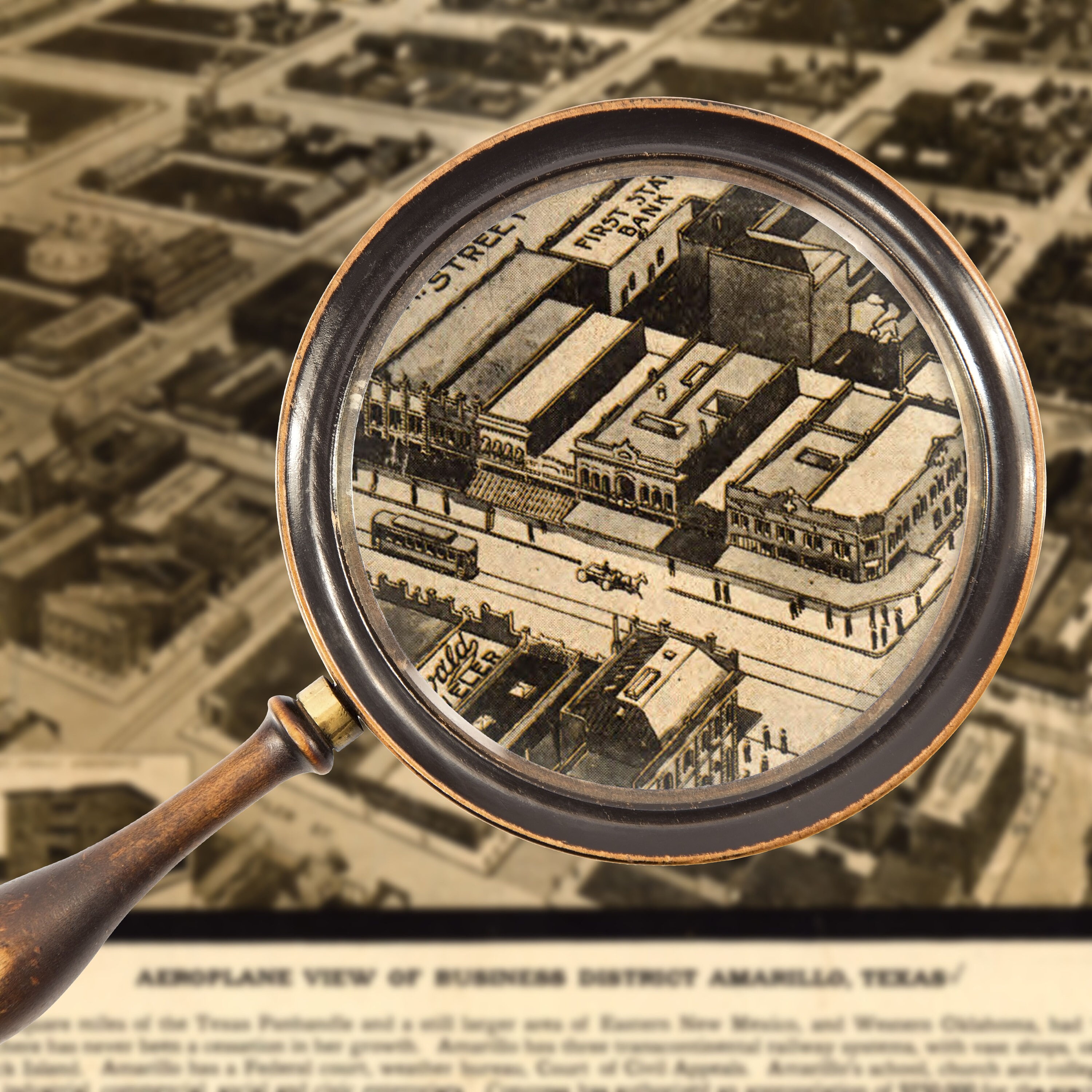 Map of Amarillo Texas 1919 Antique Birdseye Map Custom | Etsy