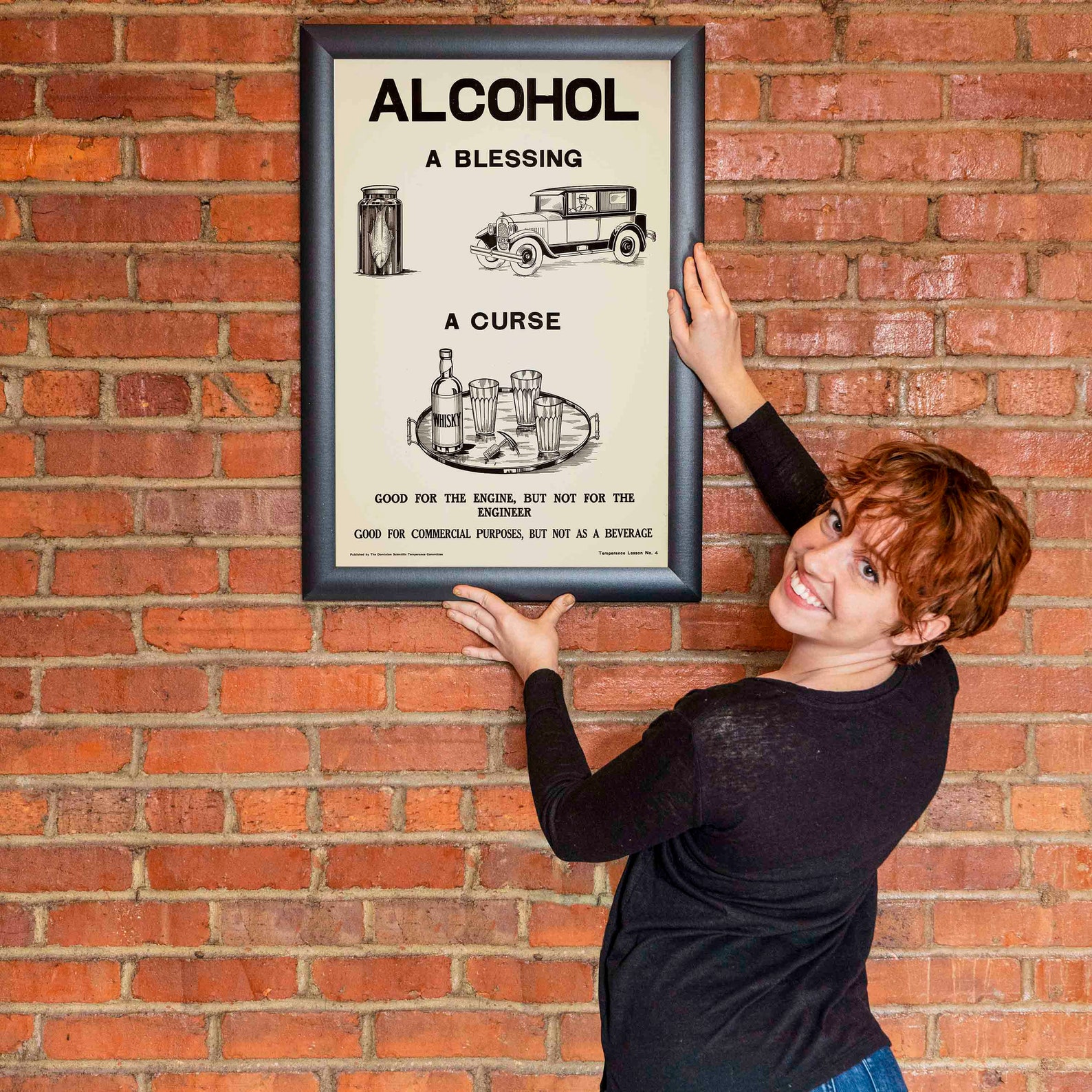 Prohibition Poster Alcohol A Blessing A Curse Dominion | Etsy