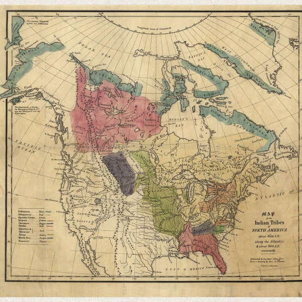 Map of Indian Tribes - Etsy