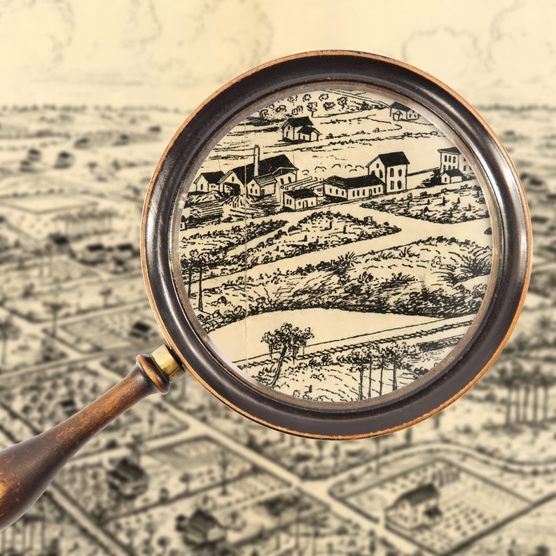 Map of Longwood Florida 1885 Antique Birdseye Map Custom - Etsy