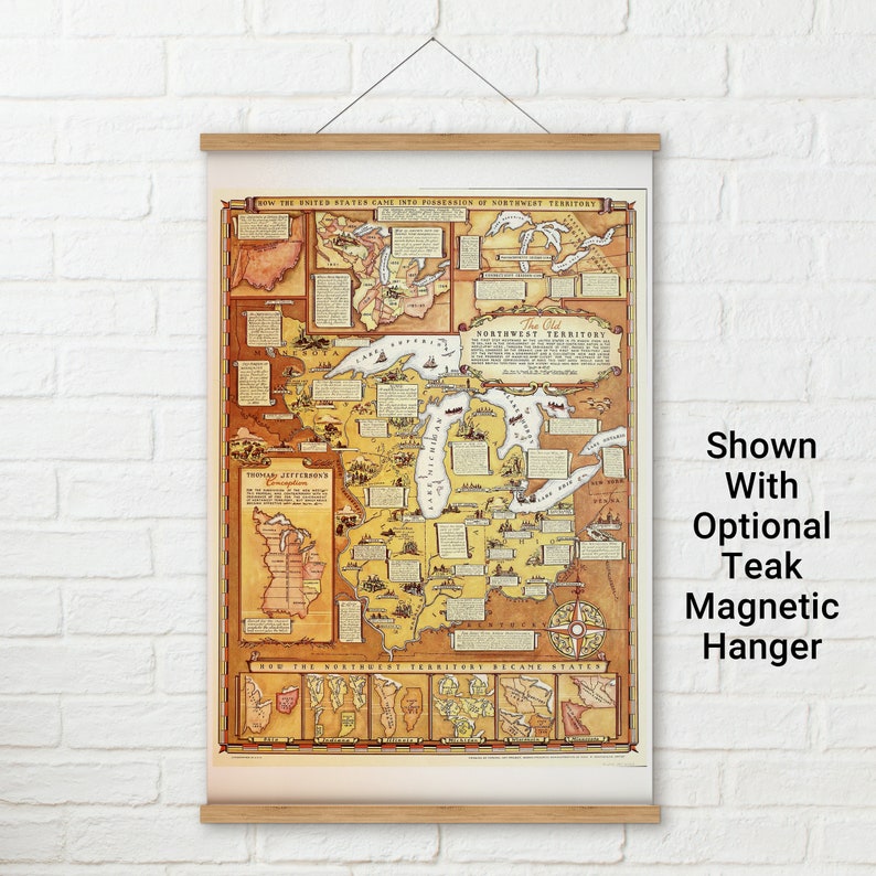 Historical Map of Old Northwest Territory Pub 1937 Teak - Etsy
