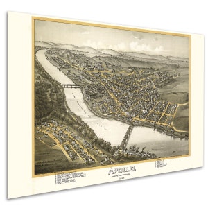 Map of Apollo Pennsylvania; Antique Map Perspective or Birdseye Map ...