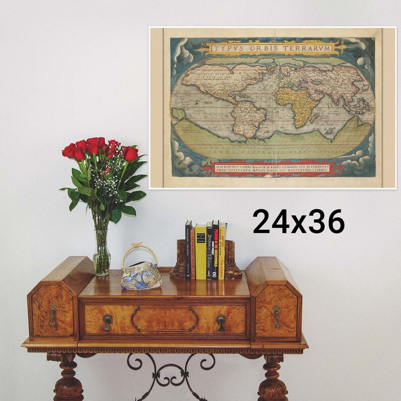 First World Map in Standard Atlas Historic Cartography | Etsy