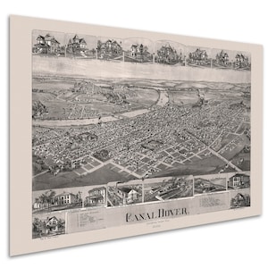 Canal Dover, Tuscarawas County, Ohio. Antique Birdseye Map; 1899 - Etsy