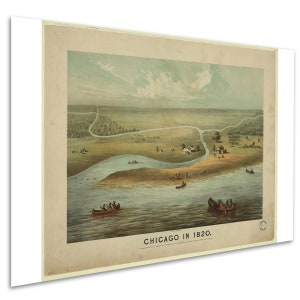 Chicago in 1820 Antique Historic Illustration Custom Printed | Etsy