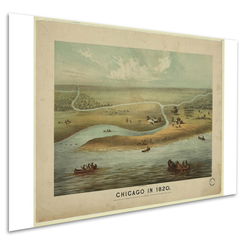 Chicago in 1820 Antique Historic Illustration Custom Printed | Etsy