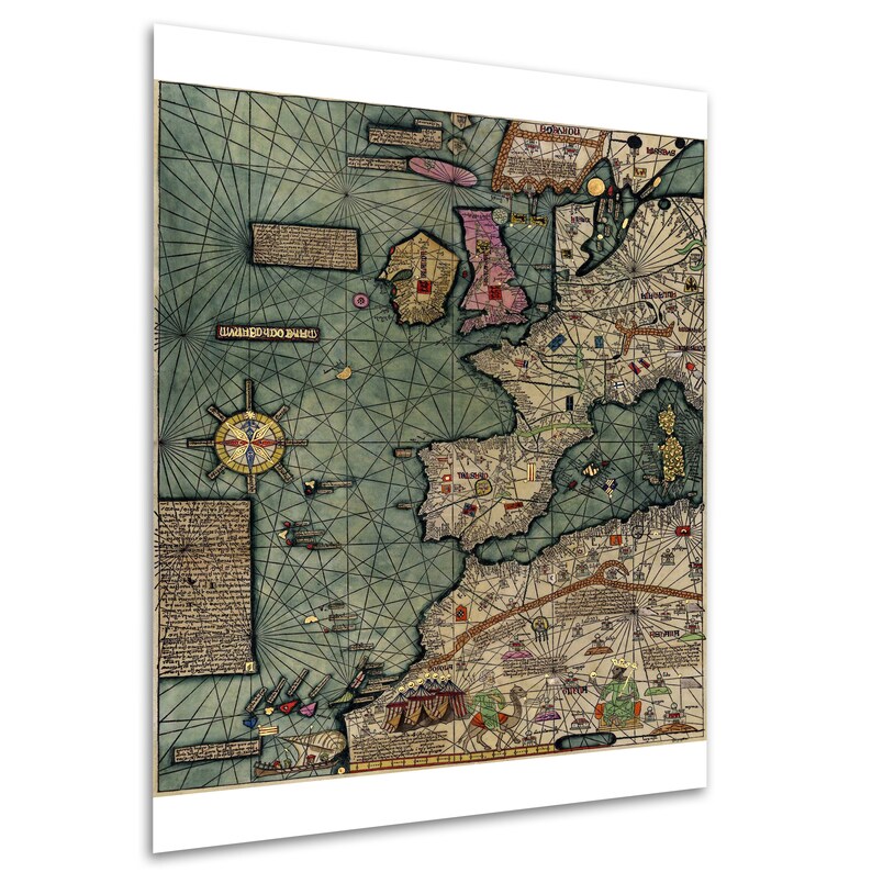 Cresques Catalan Atlas; World Map; 1387; Antique Map; Plate 1 of 3 ...