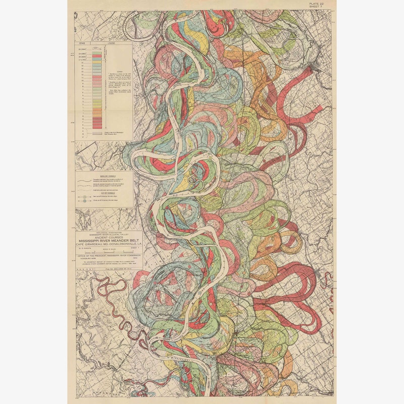 Harold Fisk Map - Etsy