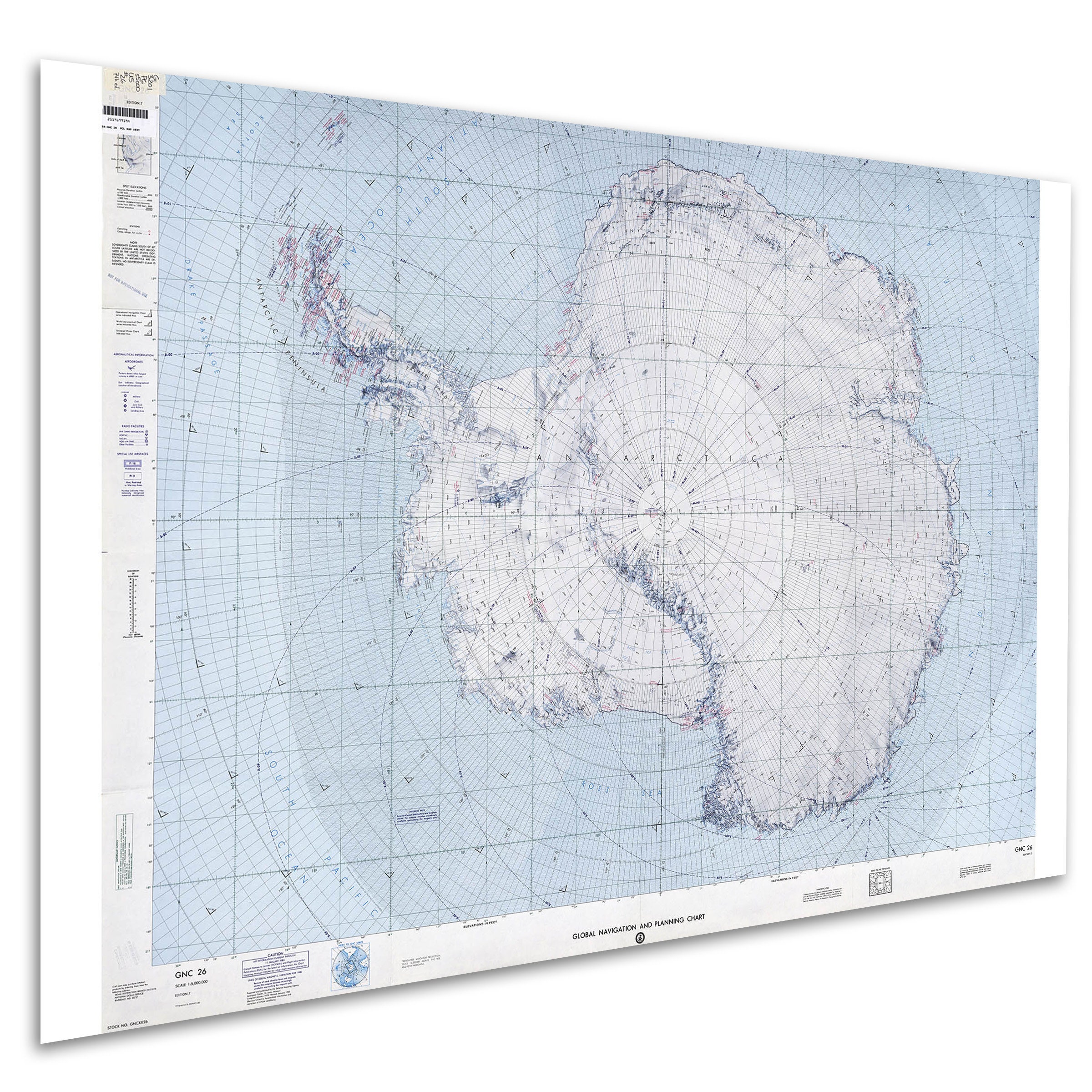 Antarctica NOAA Map Global Navigation & Planning Chart 1985 | Etsy
