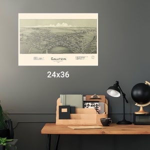 Map of Gallitzin, PA; Antique Map; Pictorial or Birdseye Map, 1901 ...