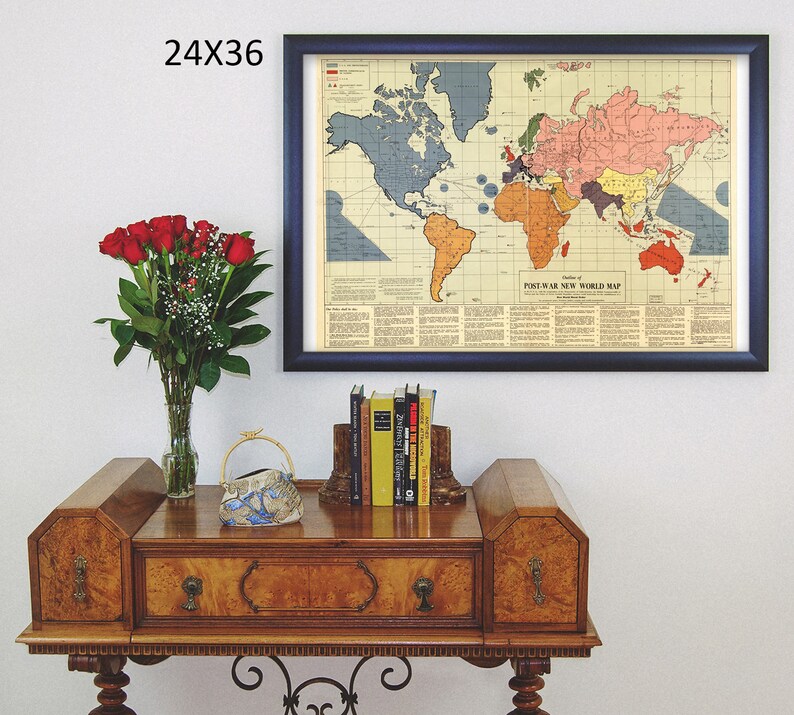 Outline of the Post-war New World Map by Maurice Gomberg 1942 - Etsy