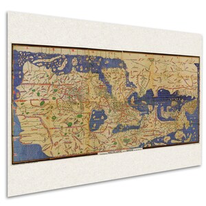 Muhammad Al Idrisi Map of the Tabula Rogeriana; 1154 Reproduction ...