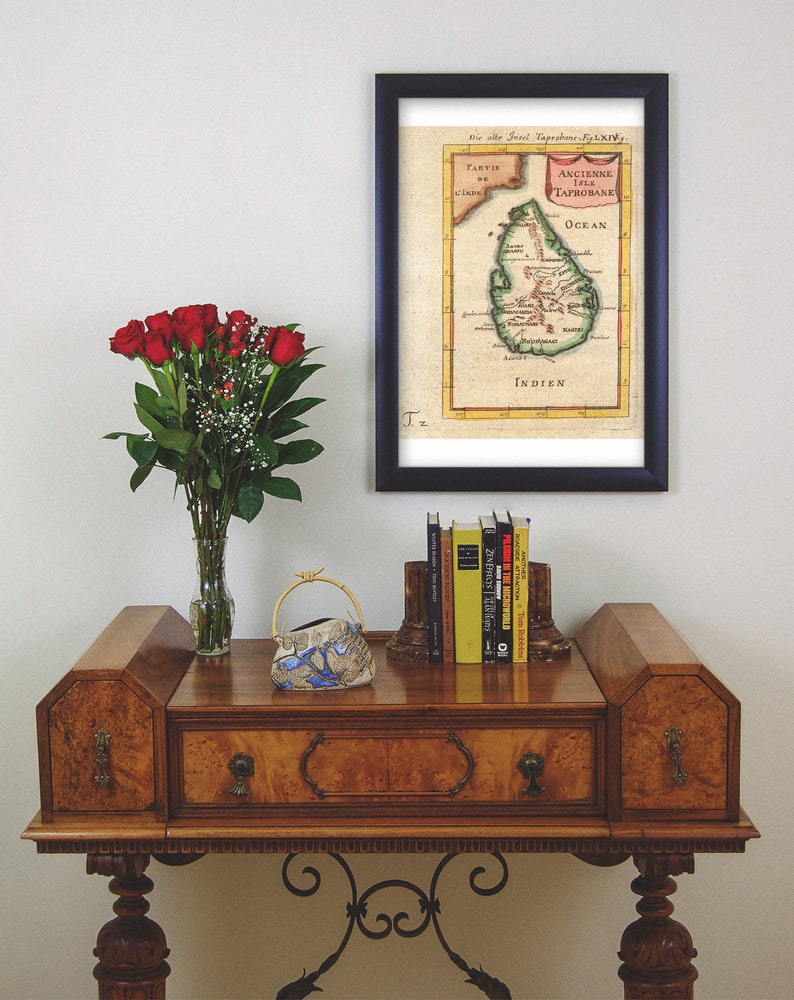 Map Of Ceylon Sri Lanka Taprobane Antique Historic Map by | Etsy