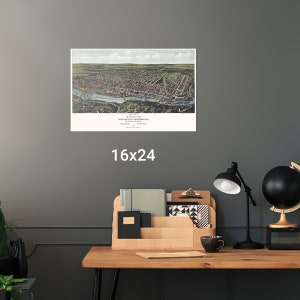 Map of Manayunk, Philadelphia 1907; Antique Birdseye Map - Teak Wood ...