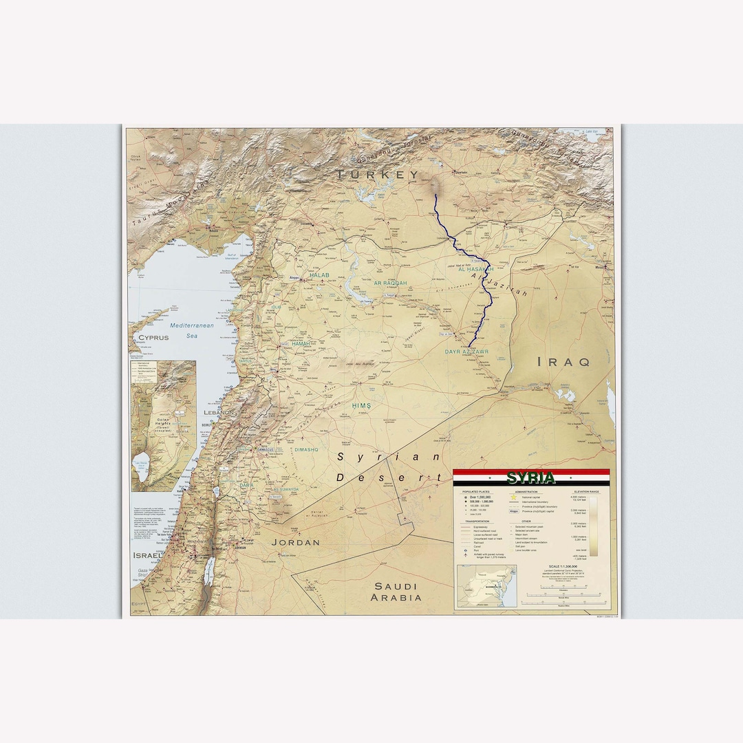 CIA Map of Syria; Khabur River; Central Intelligence Agency Map, 2004 ...