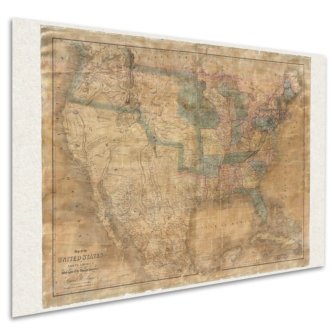 United States; 1839 Burr Map; Only Surviving Example of Jedediah Smith ...
