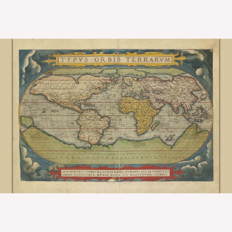 First World Map in Standard Atlas Historic Cartography | Etsy