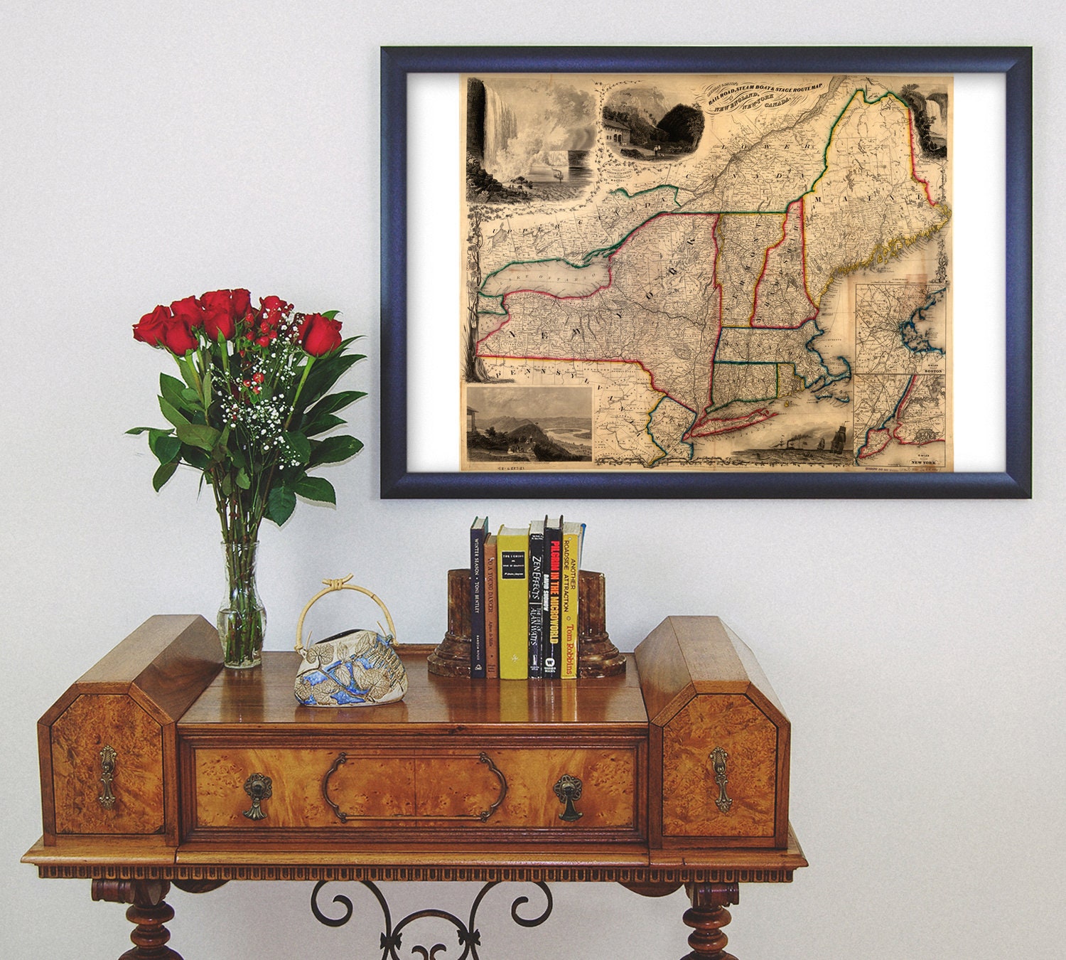 Railroad Steamboat & Stage Route Map New York and New | Etsy