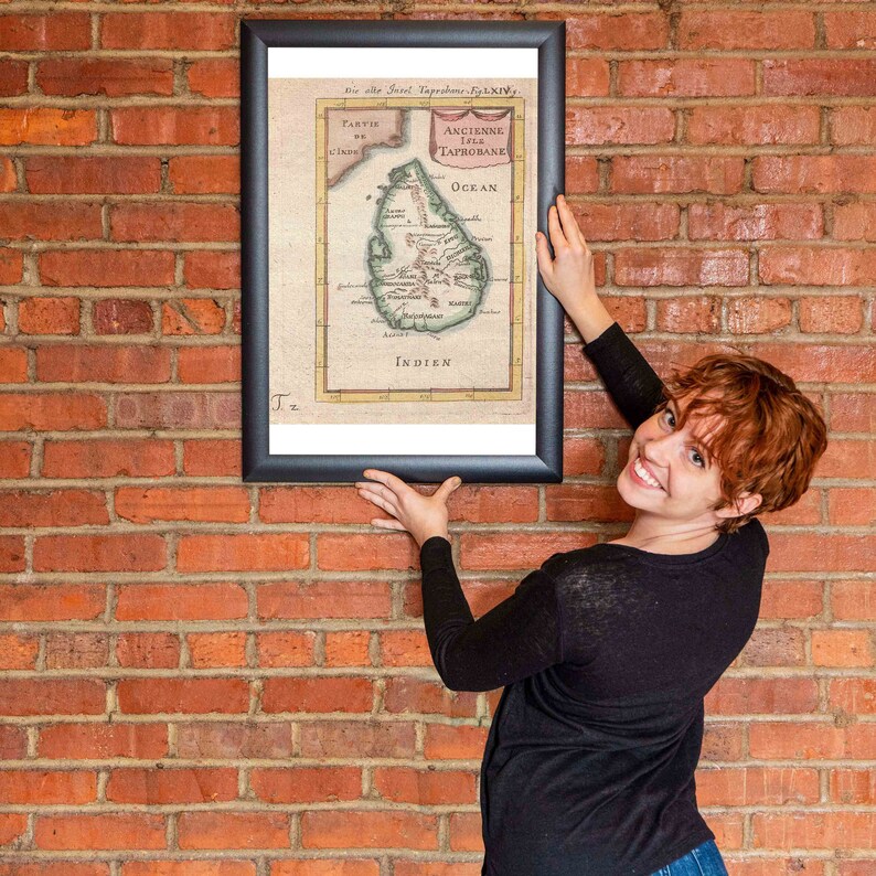 Map Of Ceylon Sri Lanka Taprobane Antique Historic Map by | Etsy