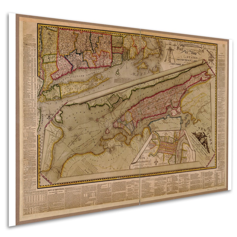 Map of New York City 1821 Antique Map Custom Printed to - Etsy