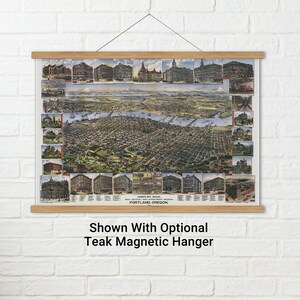 Map of Portland Oregon; Antique Map; Pictorial or Birdseye Map, 1890 ...