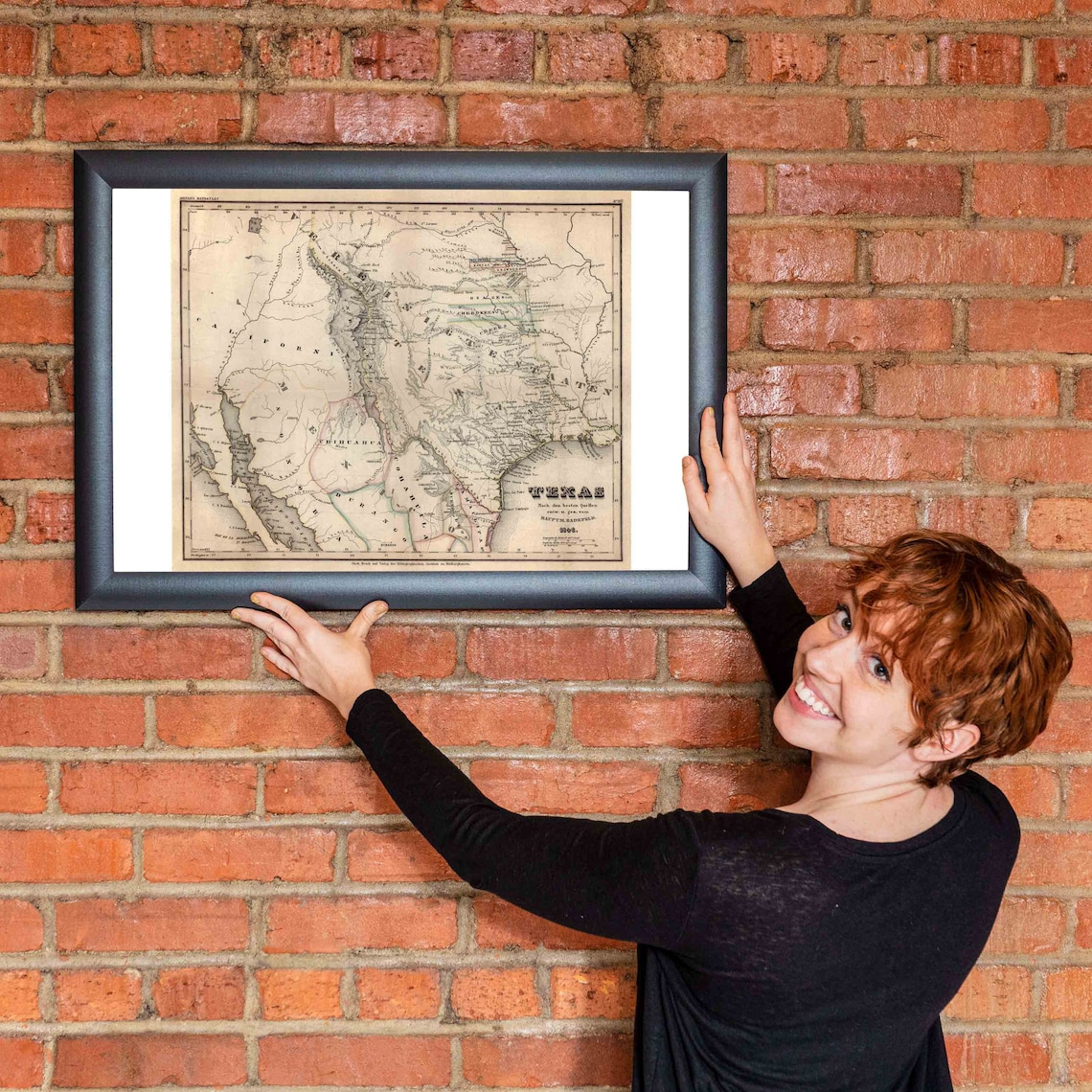 Map of Republic of Texas 1846 Meyer's Hand Atlas German | Etsy