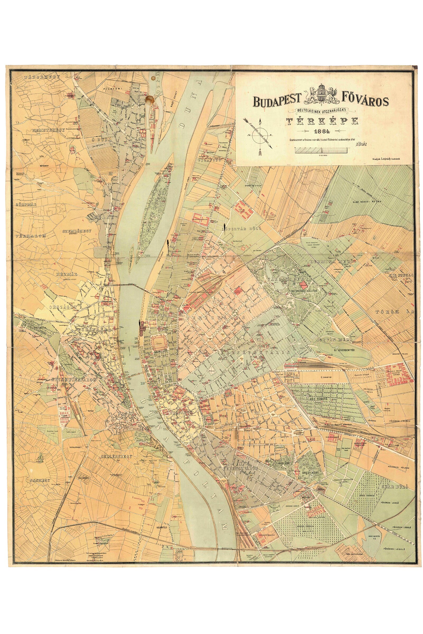Map of Budapest Hungary 1884 Antique High Quality | Etsy