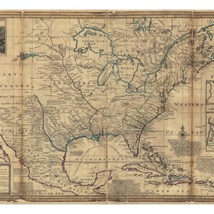Map of America French Territories Antique Map 1720 | Etsy