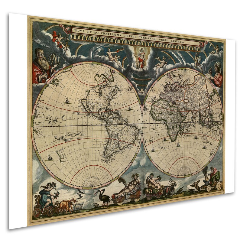 Map of the World by Blaeu 1684 Historic Map Custom Printed - Etsy