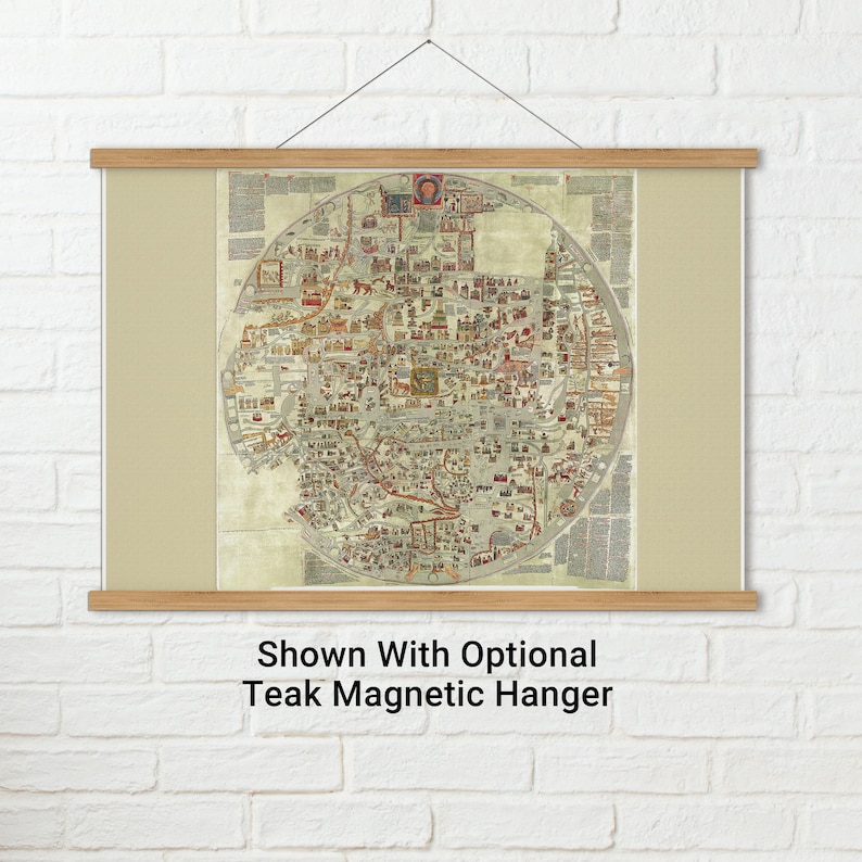 Ebstorfer Map; Mappa Mundi; Medieval World Map Ca.1235 - Teak Wood ...