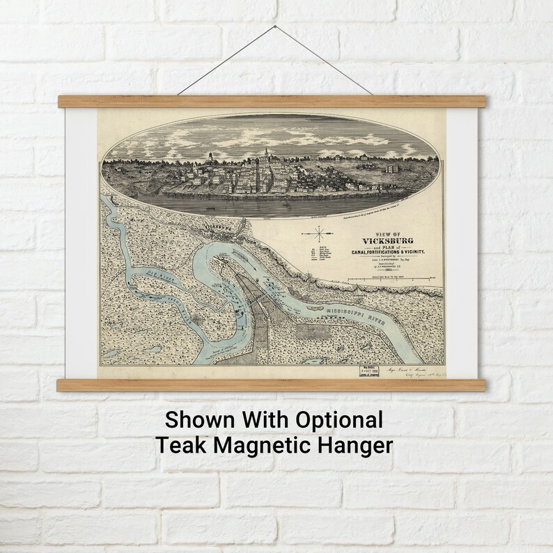 Map of Vicksburg, Mississippi Fortifications, 1863; Antique Civil War ...