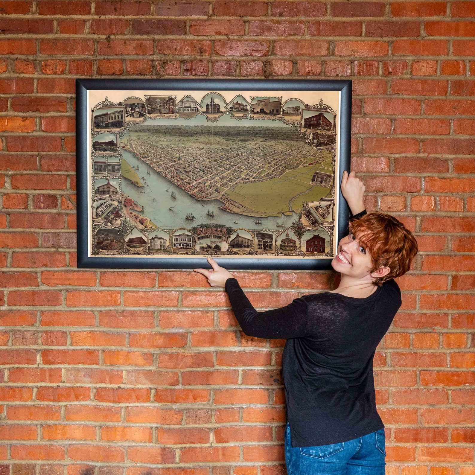 Map of Eureka California by Noe 1902 Antique Birdseye Map | Etsy