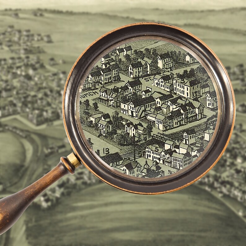 Map of Gallitzin PA Antique Map Pictorial or Birdseye Map - Etsy