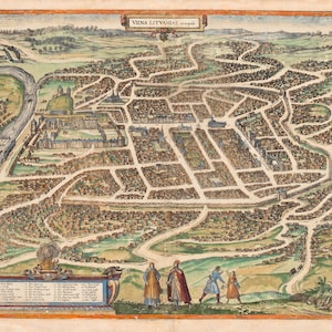 Map of Vilnius Lithuania Antique Map 1572 Custom Printed to Order ...