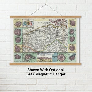 Map of Flanders Holland & Belgium Antique Map; Historic Cartography ...