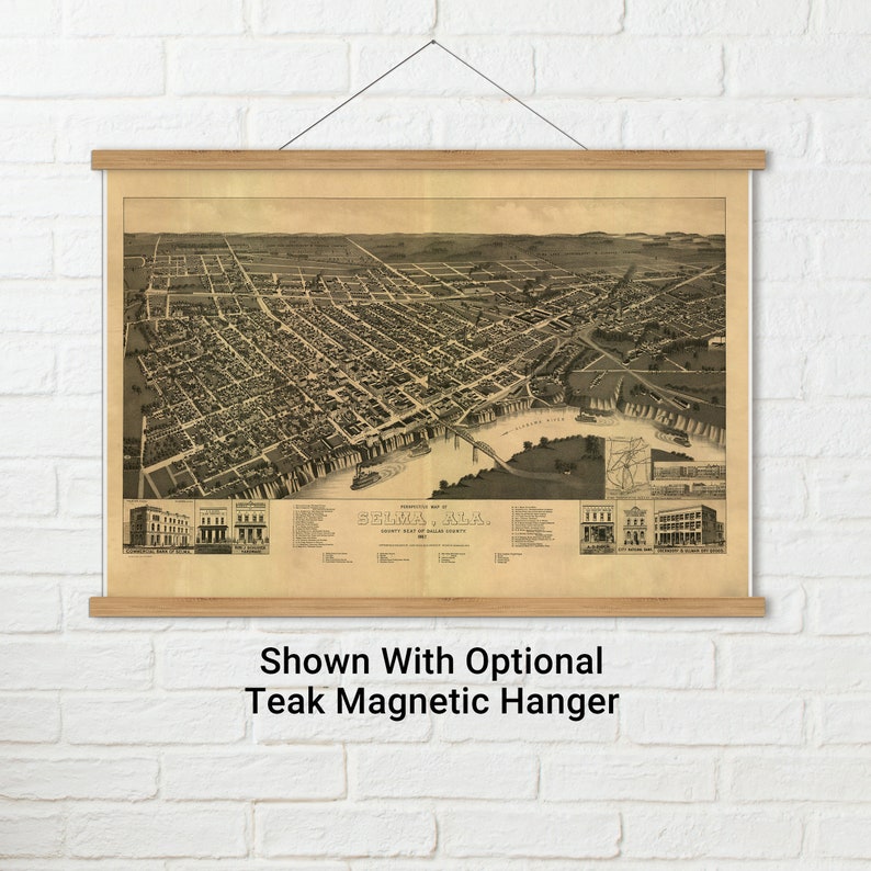 Map of Selma Alabama Antique Map Pictorial or Birdseye Map - Etsy