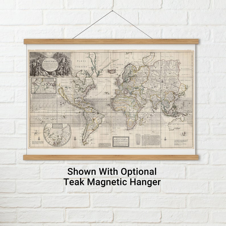 A New and Correct Map of the Whole World 1719 by Moll Teak - Etsy