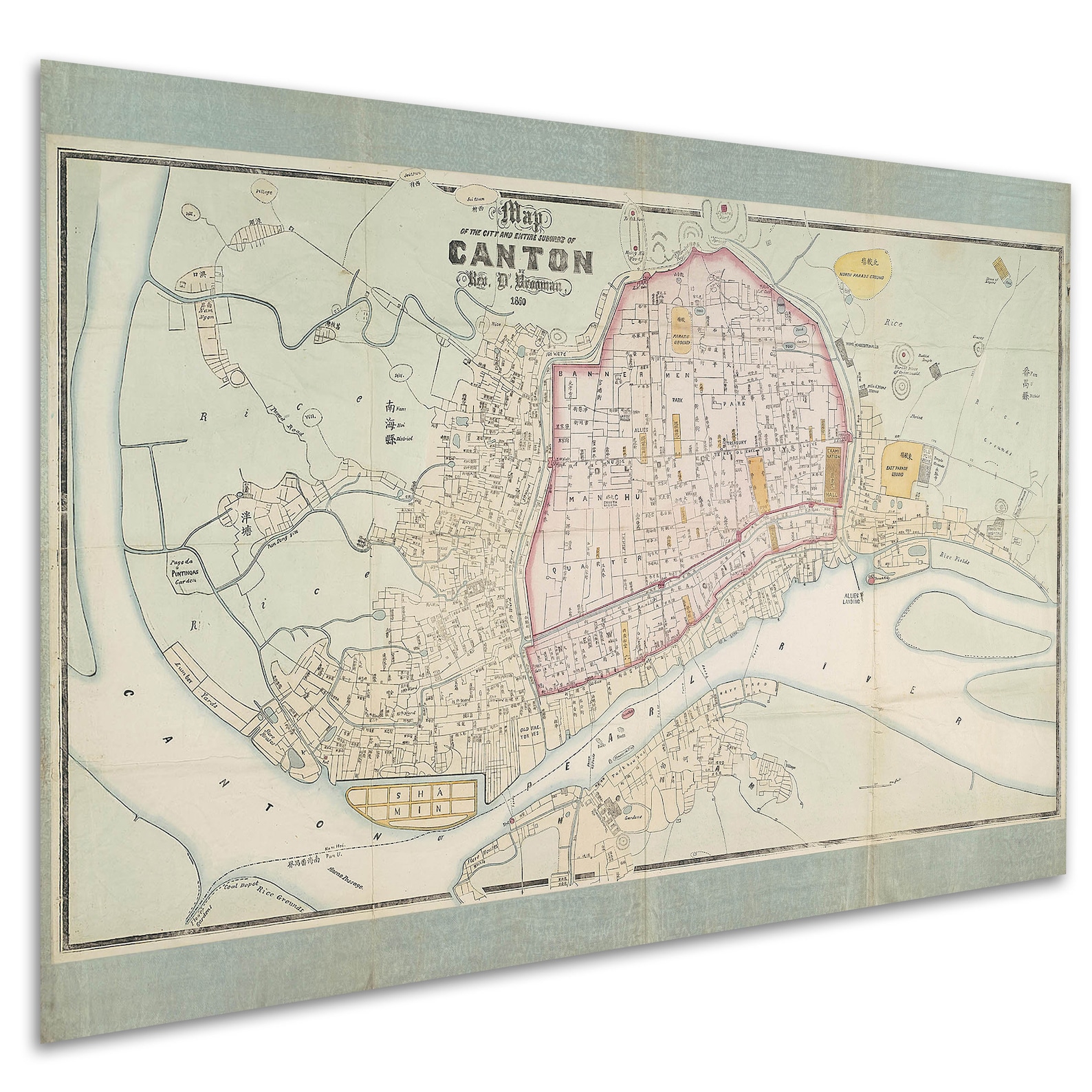 Canton China Antique Map 1860 Fine Quality Restored Print - Etsy