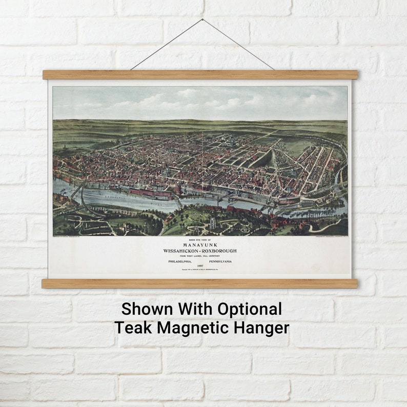 Map of Manayunk Philadelphia 1907 Antique Birdseye Map - Etsy