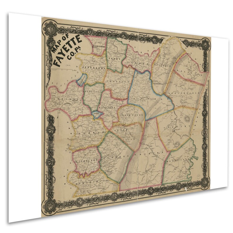Fayette County PA Antique Map With Householder's Names - Etsy